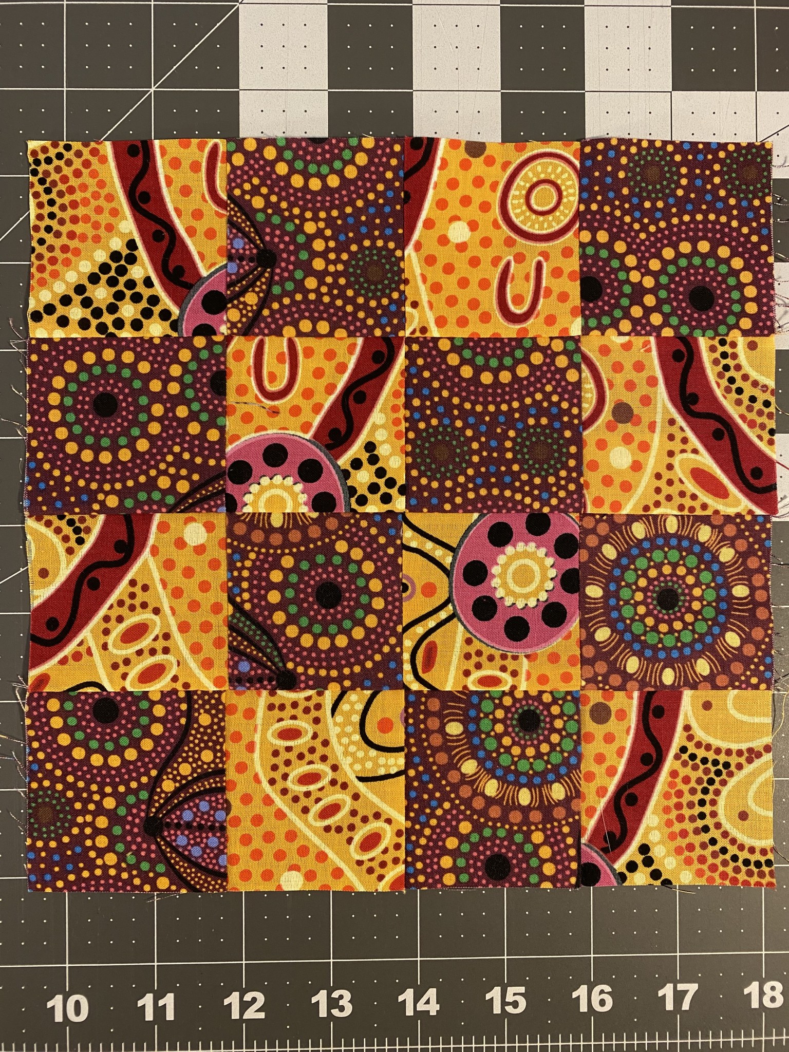 Snow Day Means 80 Aboriginal 16-Patch Blocks Done – agilejack
